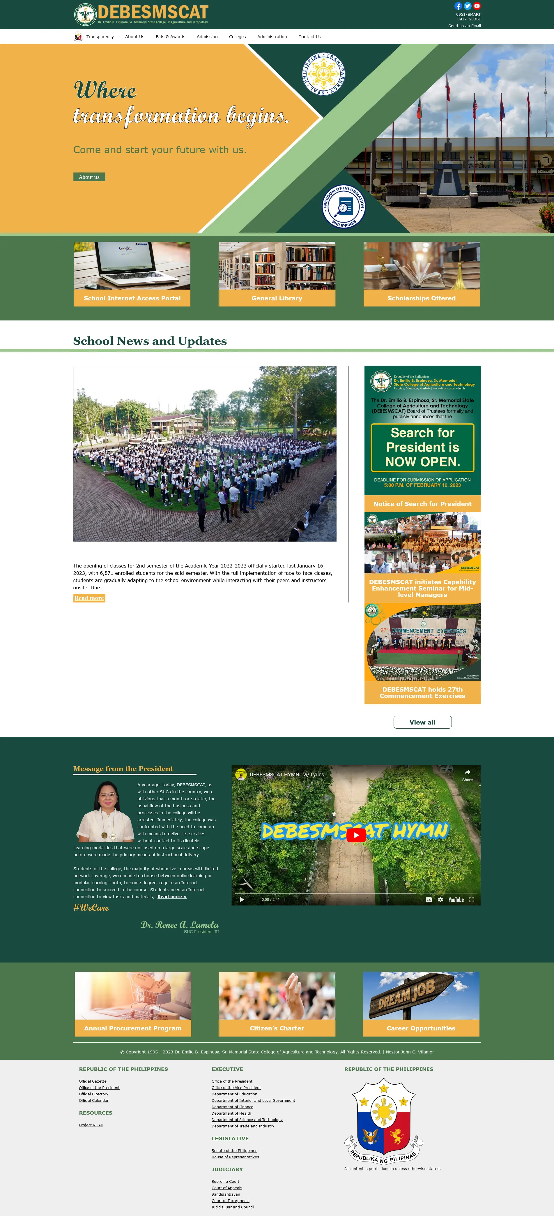 DEBESMSCAT Courses Offered